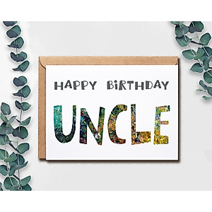 Happy Birthday Uncle - Uncle Birthday Card - Uncle Card - Card For Uncle Modern - Uncle Birthday Card - Card For Uncle