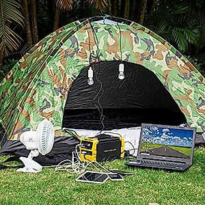 ROCKSOLAR RS650 444Wh Lithium Battery, 400W Heavy Duty AC, USB, DC, and Cigarette Lighter Output Solar Powered Generator, Yellow & Black