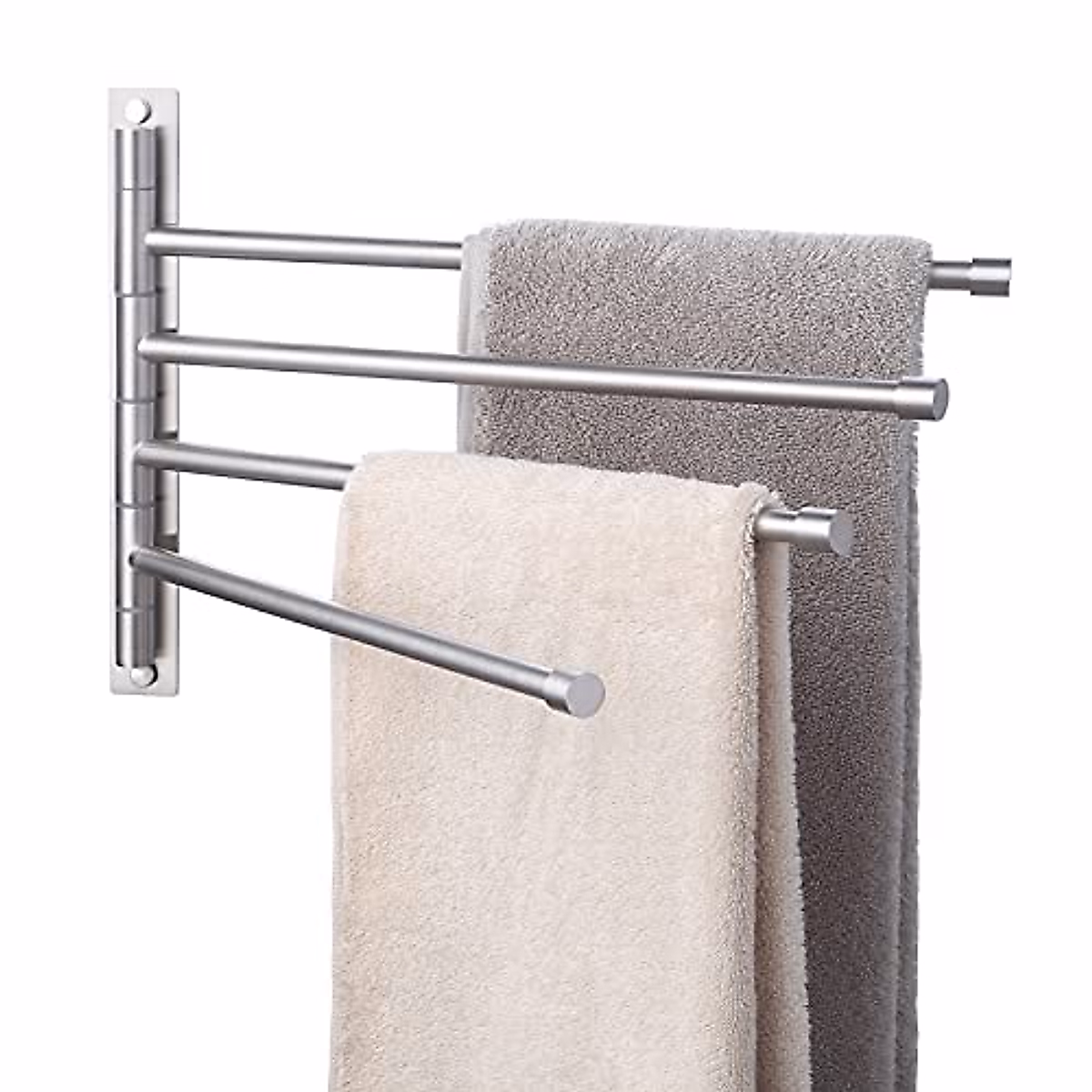 KES Swivel Towel Rack, Bathroom Swivel Towel Bar Swing Out Towel Holder 4-Arm Multiple Towel Rack 13.8 Inch Space Saving SUS 304 Stainless Steel Wall Mount Brushed Finish, A2102S4-2
