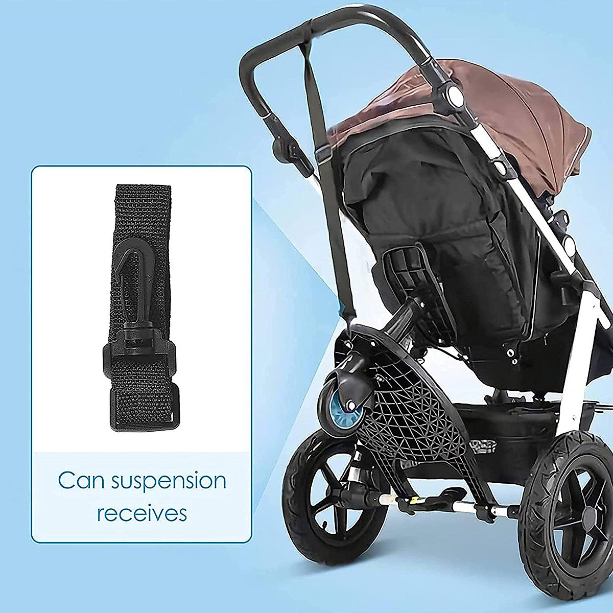 Rhinoon 2 in 1 Stroller Board with Seat, Comfortable Wheeled Board Stroller Pedal, Universal Adjustable Buggy Board, Fits Most Strollers On The Market, Under 55 Pounds, Blue