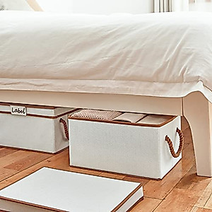 LoforHoney Home Bundle- Storage Bins with Lids, Beige, Large 4-Pack & XLarge 2-Pack