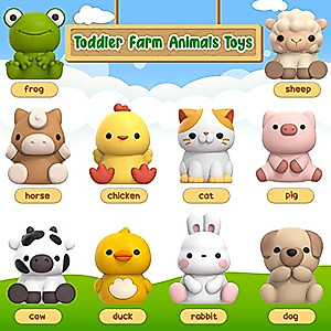 Learning Toy for Toddlers 1 2 3 Year Old, 10 Farm Animal Toys & 10 Barns, Counting, Matching & Sorting Montessori Educational Sensory Toys, Christmas Birthday Easter Gift for Baby Boy Girl 1-3