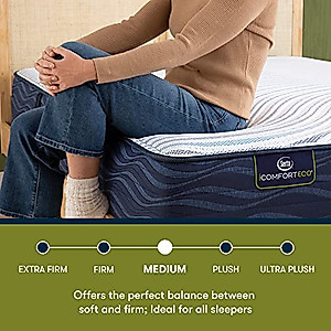 Serta - iComfortECO S30LTX Medium 13" Twin XL Hybrid Smooth Top Mattress, Cooling, Pressure Relief, Utilizing Recycled and Plant-based Material, 100 Night Trial, CertiPUR-US Certified