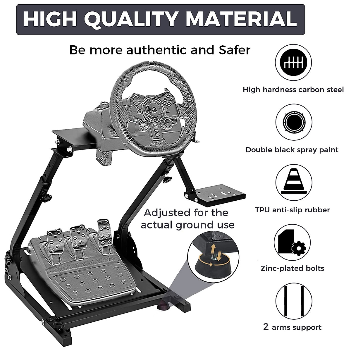 Hottoby Racing Simulaor Cockpit Aluminum Profile Truck Simulator with Red Seat&Monitor Frame Fit for Logitech/Thrustmaster/Fanatec G920,G923&T80 F1 Professional,No Handbrake,Pedals,Steering Wheel
