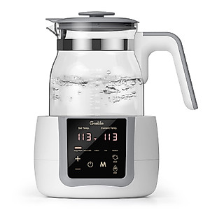 Bottle Warmer,Grelife 9-in-1 Fast Portable Instant Baby Milk Warme with 72H Keep Warm,Accurate Temperature Control,with Defrost, Sterili-zing, Heat Baby Food Jars for Breastmilk,Formula,Tea,Coffee