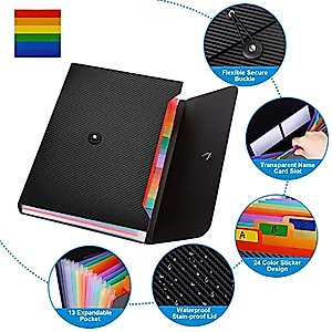 Expanding File Folder - 13 Pockets Accordion File Holder Organizer Say Goodbye to Cluttered Desks and Disorganized Documents - Get Your Home and Office Organized
