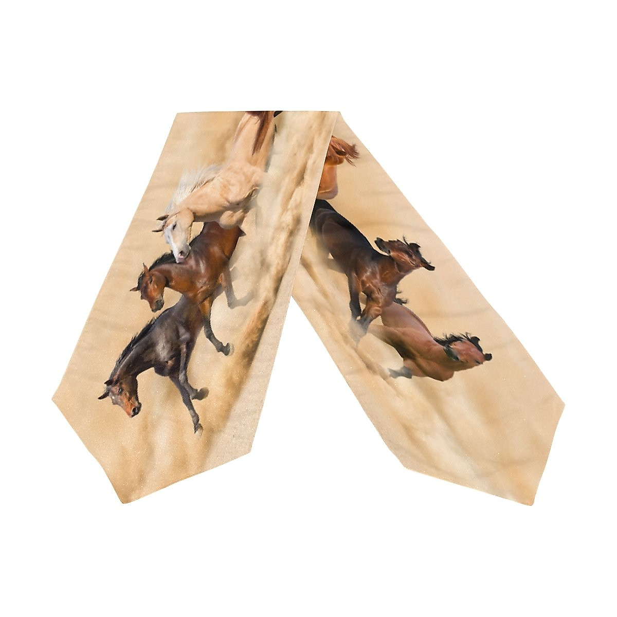 ALAZA Table Runner Home Decor, Stylish Horse Herd in Desert Sand Storm Table Cloth Runner Coffee Mat for Wedding Party Banquet Decoration 13 x 90 inches
