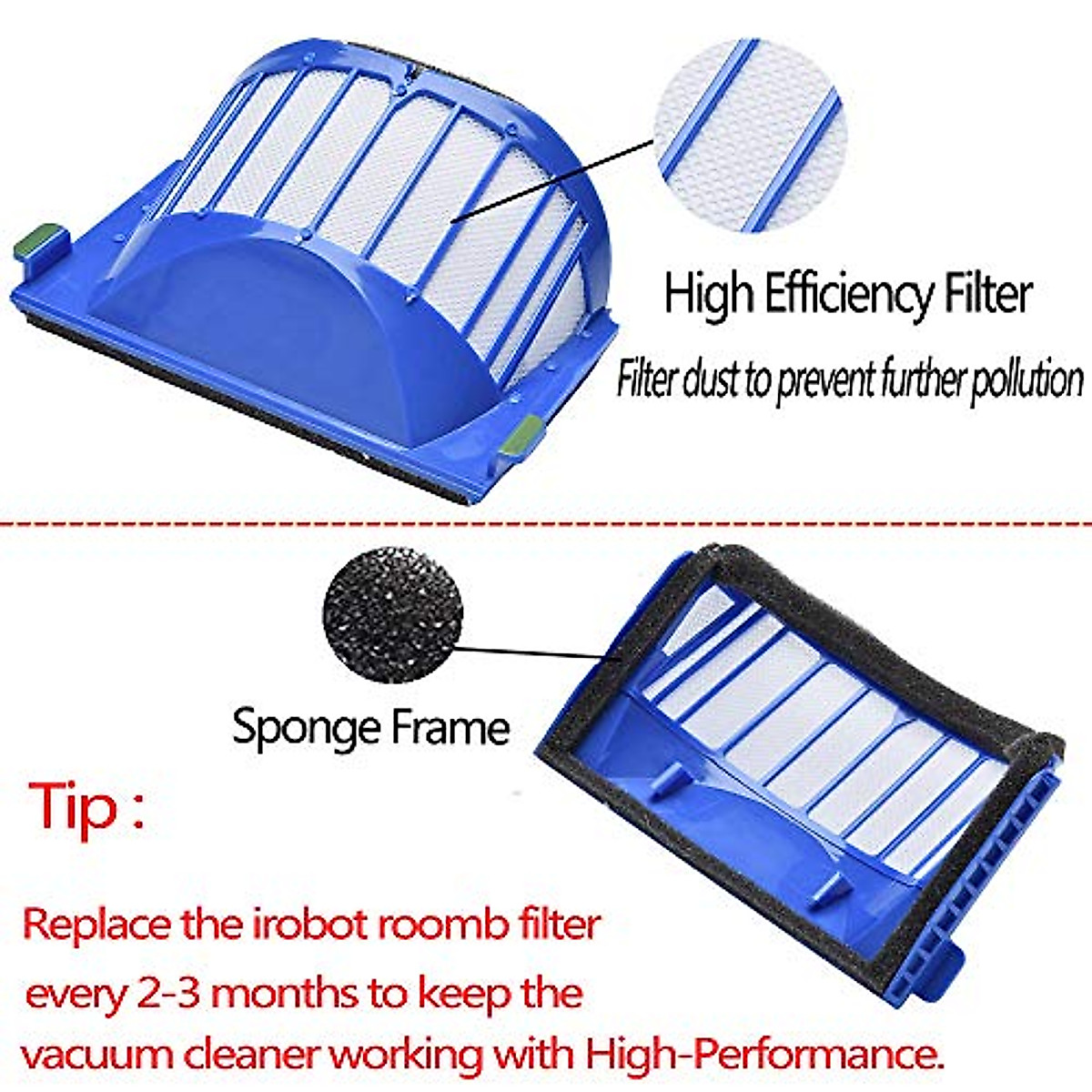 Replacement parts Compatible for iRobot Roomba 675 677 671 655 645 Robotics,Filter,Side Brush,Bristle and Flexible Beater Brush, Cleaning Tool and Screw