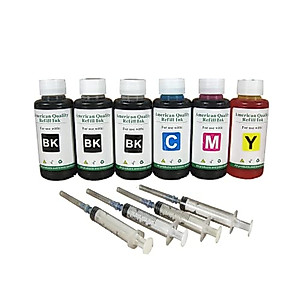 600ml Refill Ink Kit for HP 67 63 65 62 60 94 95 57 99 56 901 Inkjet Printer Cartridges and Refillable Ink Cartridges 4 Color