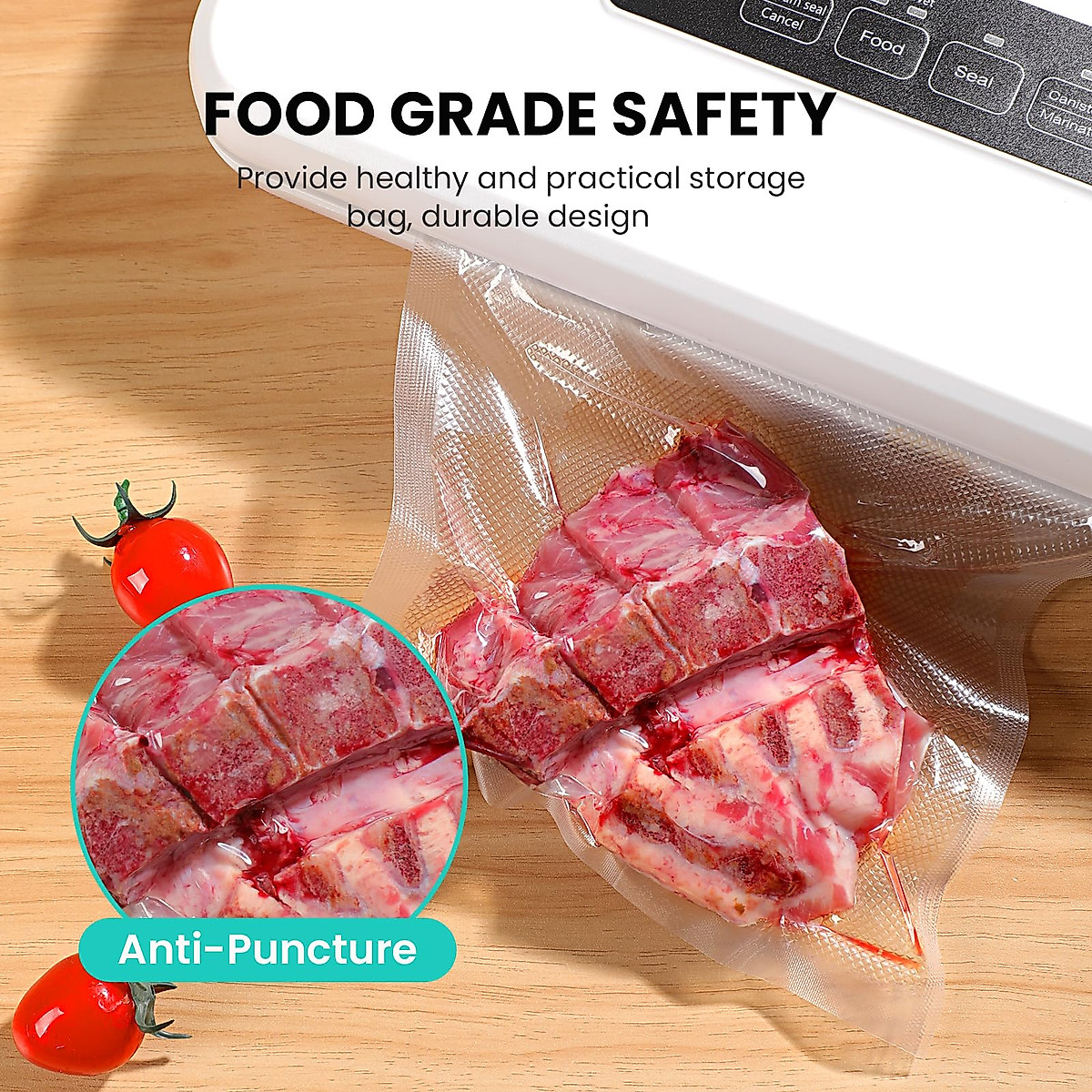 200 Neeyer Vacuum Sealer Bags with Cutter 8 x 12 inch BPA Free Quart Food Vac Storage Bags Compatible with All Vac Machines Meal Prep Sous Vide Bags…