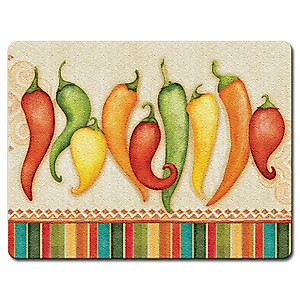 Fiesta Peppers - Large Glass Cutting Board 15x12