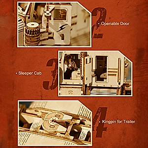 ROKR 3D Wooden Puzzle-Mechanical Car Model-Self Building Vehicle Kits-Brain Teaser Toys-Best Gift for Adults and Kids on Birthday/Christmas Day (Heavy Truck)