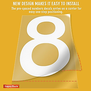 2 inch Reflective Mailbox Numbers for Outside Sticker, Modern Mailbox Number (0-9, 4 Sets) Premium Decal Die Cut and Pre-Spaced - for House, Trash Cans - Self Adhesive Numbers