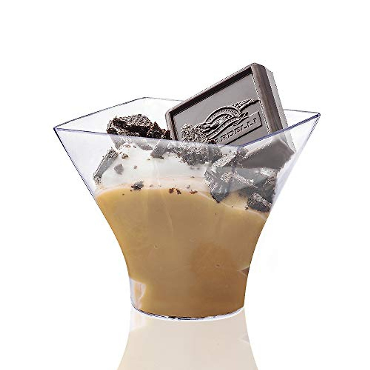 Hedume 100 Pack 2oz Plastic Dessert Cups with Dessert Spoons, Mini Dessert Cups for Chocolate Desserts, Appetizers, Dessert Samplers, Event and Party