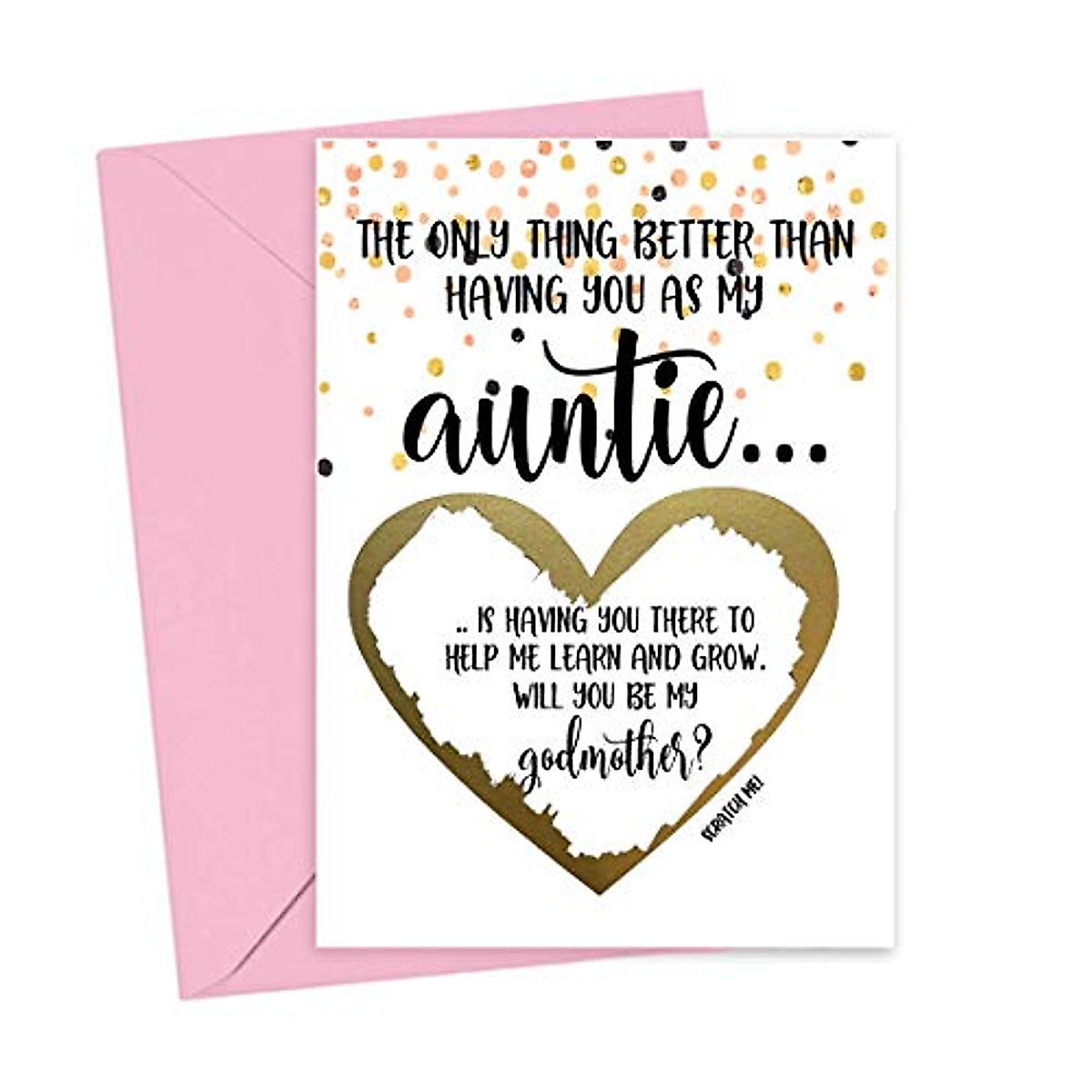 Will You Be My Godmother Scratch Off Card for Auntie, Godmother Proposal Card from Niece Nephew (Auntie Godmother)