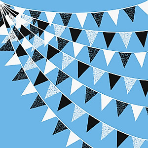 10M/32Ft White Pennant Banner Fabric Lace Triangle Flag Cotton Bunting Garland Streamers for Wedding Chistmas Birthday Anniversary Party Home Nursery Outdoor Garden Hanging Festivals Decorations