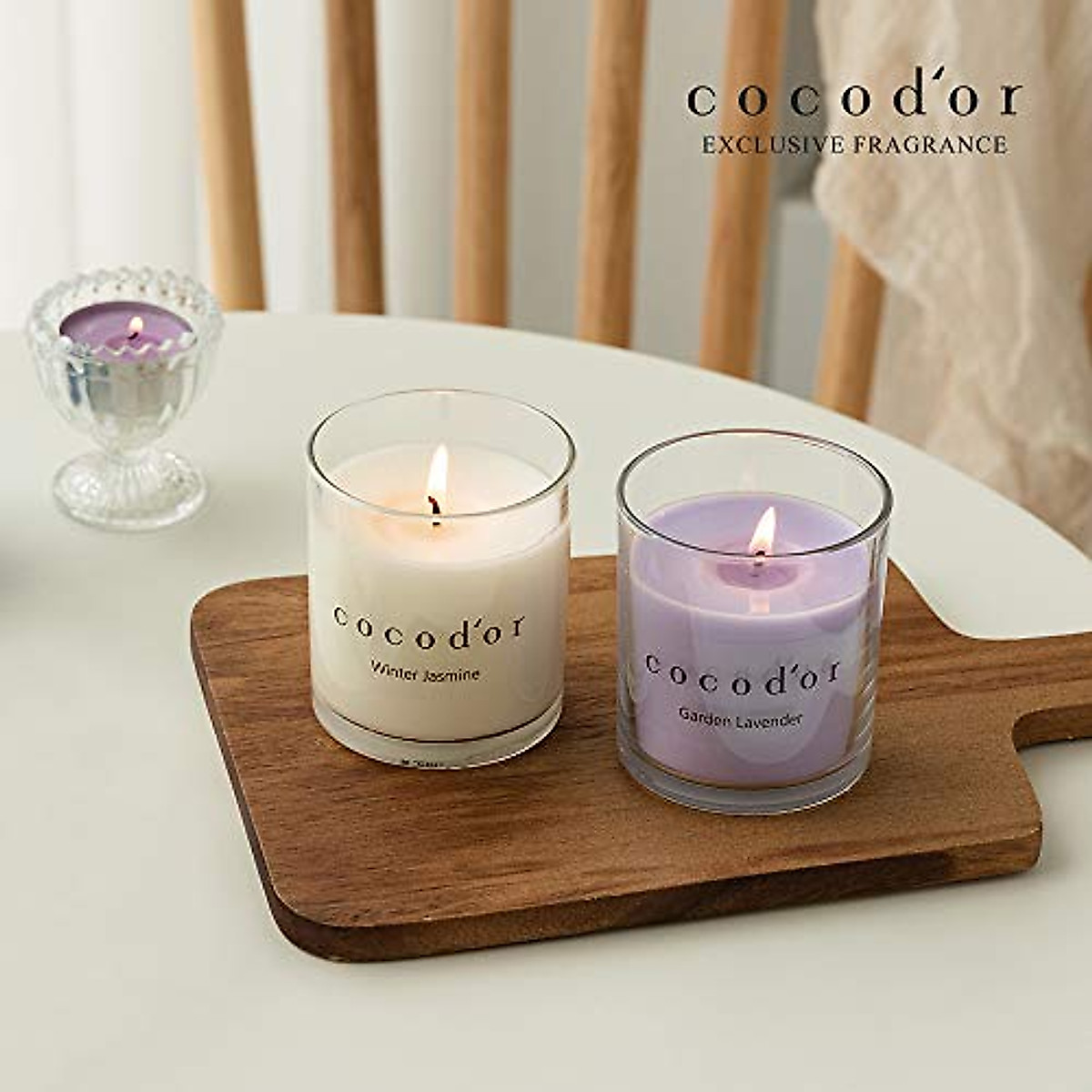 COCODOR Large Jar Candle/Damson Rose / 120-150 Hour Extended Burn Time/Holiday Decoration, Home Deco, Interior, Aromatherapy, Fragrance, Mother's Day