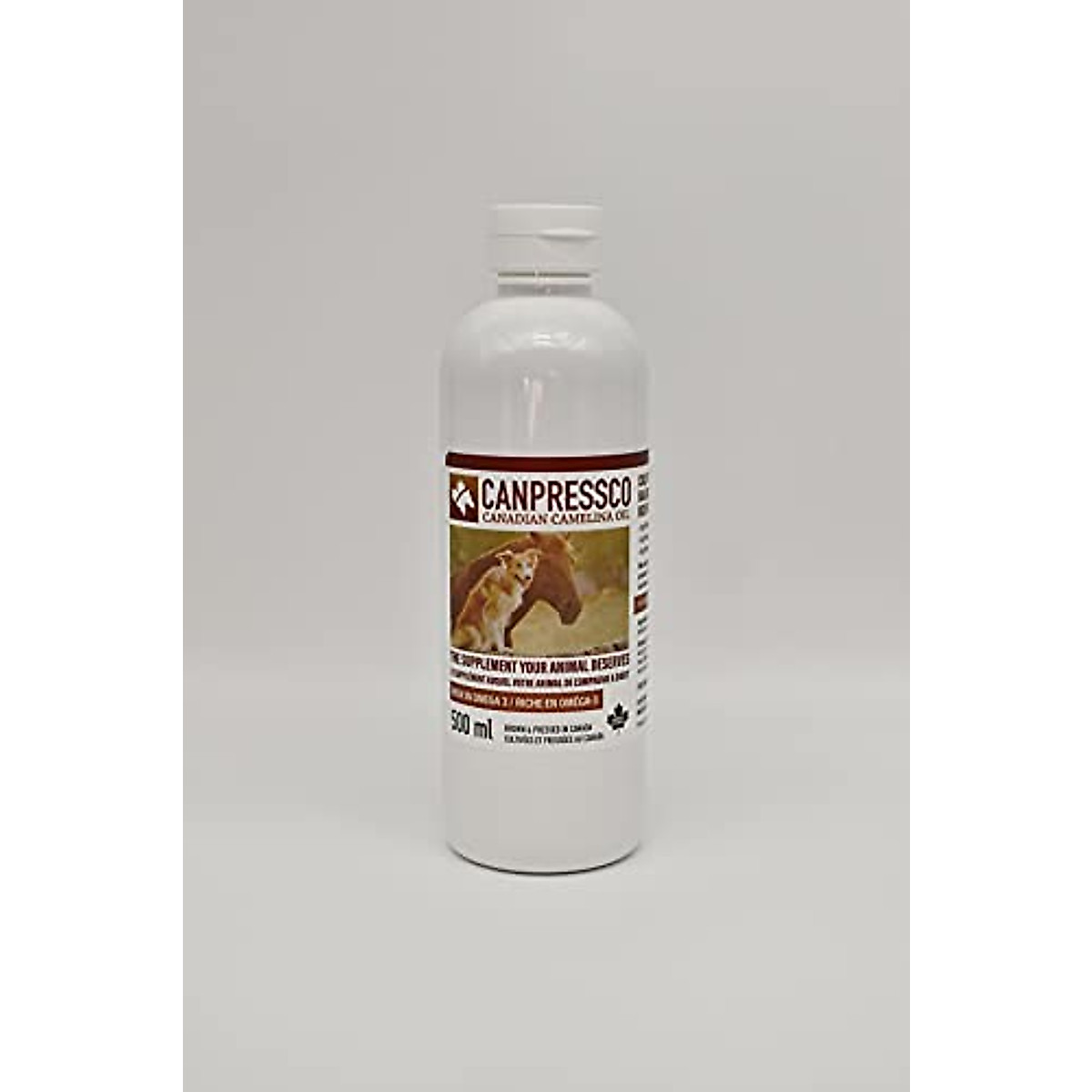 Canpressco Camelina Oil 500 ml Bottle | Omega 3 Oil Supplement for Equine, Canine and Feline Joint, Coat and Skin Health