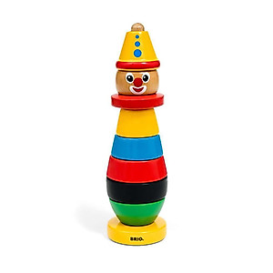 BRIO Infant & Toddler 30120 - Stacking Clown - 9 Piece Wood Stacking Toy for Kids Ages 1 and Up
