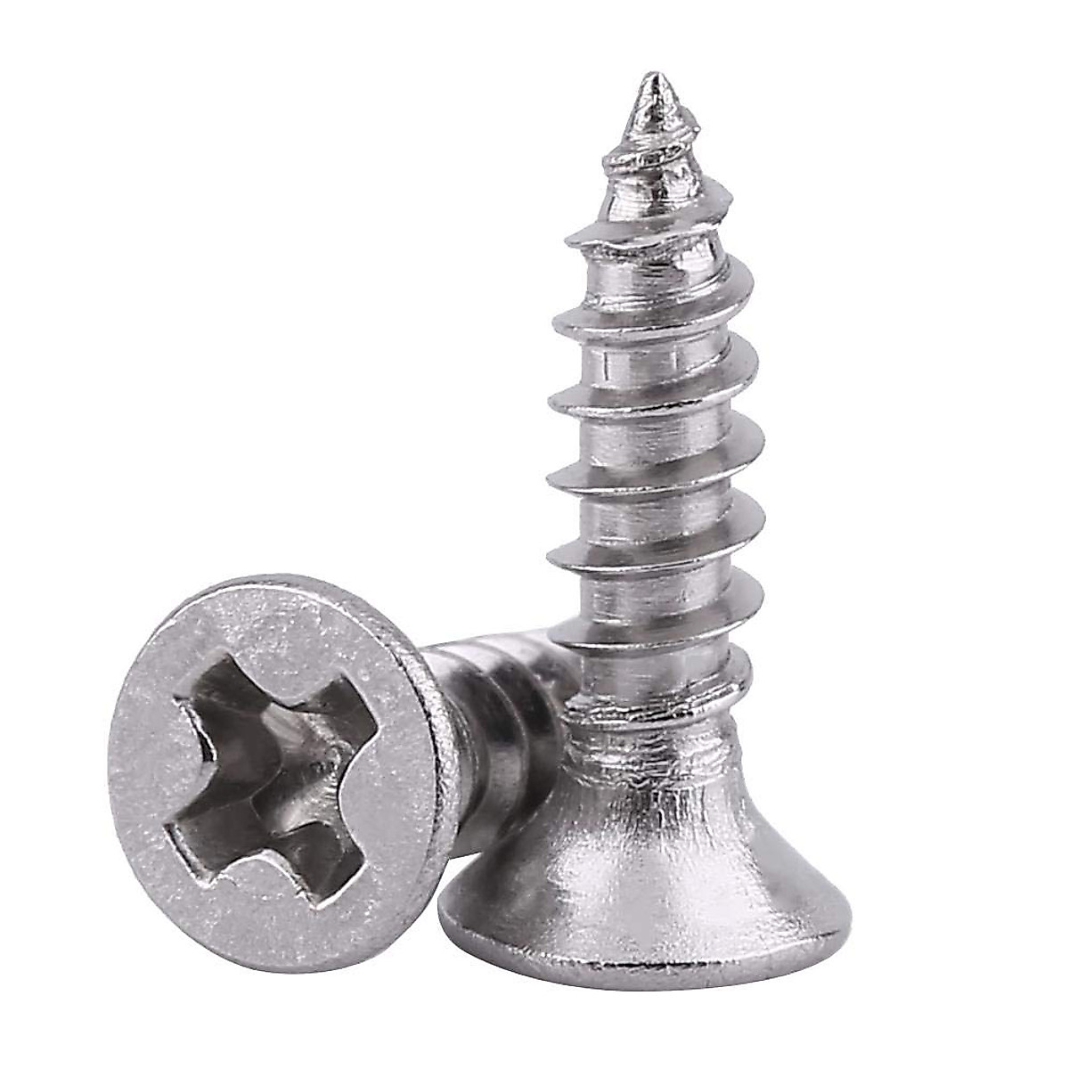 M3 Self Tapping Screws Assortment Set, Stainless Steel Phillips Wood Screws, 200pcs(Flat Head)