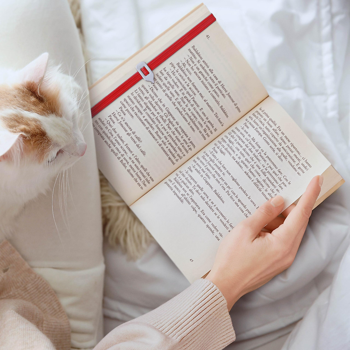 Lastword Bookmarks - Elastic Bookmark Perfect for Any Book - Book Markers for Women - Bookmarks for Men - Bookmarks for Kids - Don't Lose Your Mark, Design Made in Italy Book Marks (Red)