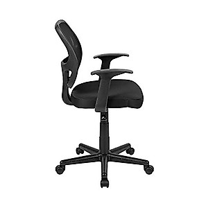 Flash Furniture Flash Fundamentals Mid-Back Black Mesh Swivel Ergonomic Task Office Chair with Arms