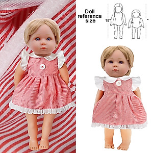 MLcnleS Alive Baby Doll Clothes and Accessories - 12 Sets Girl Doll Clothes Dress for 12 13 14 15 16 Inch Doll, Baby Doll Clothes - Doll Outfits Accessories w/Hairpin & Underwear for Doll Gift