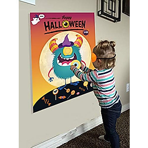 Funnlot Halloween Party Games for Kids Halloween Game Pin The Eye on The Monster Game Halloween Party Favors  Halloween Party Games Activities Halloween Pin The Tail Game