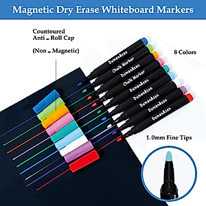 Magnetic Menu Board for Fridge, LiebHome Dry Erase Weekly Menu Planner/Family Calendar 16" x 12" with Grocery List and Notes (Black with 8 Markers)