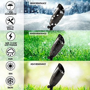 LED Spot Lights Outdoor Landscape Lighting 108 - (4 Pack) Solid Brass Spotlight LED Yard Lights Security Landscape Lights for Bright Long Lasting Home Garden Patio Pool Deck Lighting (No Bulb)