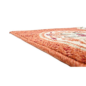 Unique Loom Outdoor Modern Collection Area Rug (2' x 6' 1" Runner, Terracotta/ Burgundy)