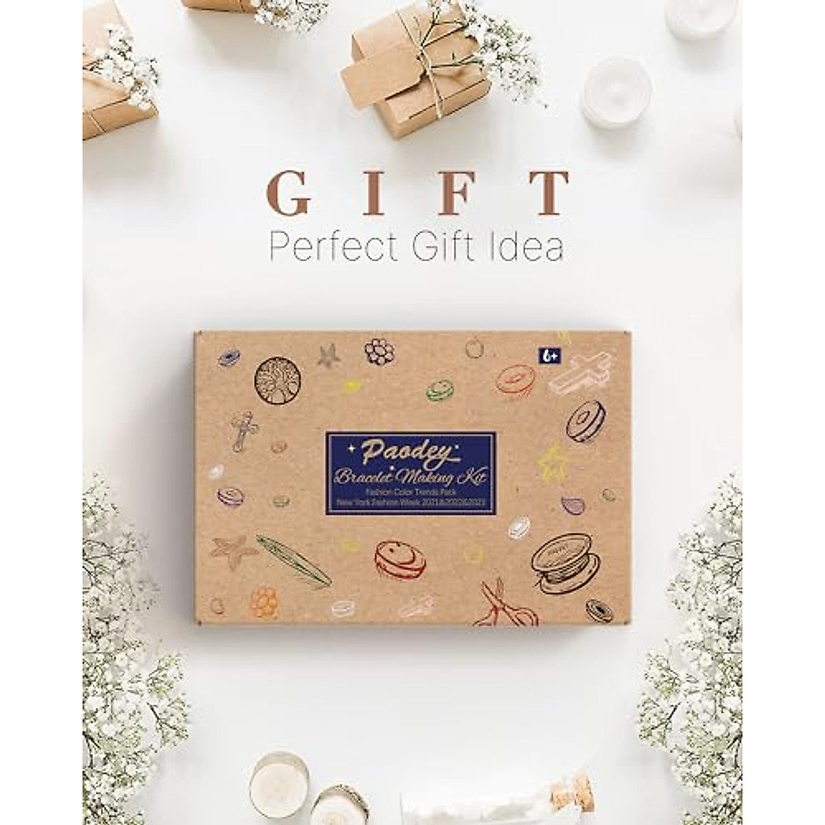 Paodey Bracelet Making Kit, 10,000 Pcs Polymer Clay Beads, 48 Colors Flat Round Beads Jewelry Making Kit Heshi Disc Letter Beads Crafts Gift for Adults (3Boxes)