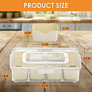 Hermit Home Snackle Box with Lid and Handle - Snack Containers, Charcuterie Platters, Clear Organizer for Candy, Fruits, Nuts, Snacks - with 8 Forks and 2 Spoons