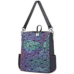 Geometric Backpack Luminous Backpacks Holographic Reflective Bag Lumikay Bags Irredescent Large Rainbow Purses Wallet Set B2