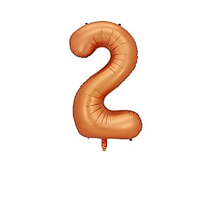 FINGCRO Orange Foil Balloons Number 2, 40 inch