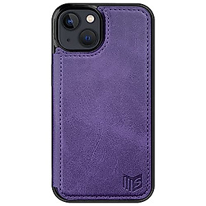 SUANPOT【RFID Blocking for iPhone 13 Wallet case 6.1 5G with Credit Card Holder,Flip Book PU Leather Phone case Shockproof Cover Cellphone Women Men for Apple 13 case Wallet Purple