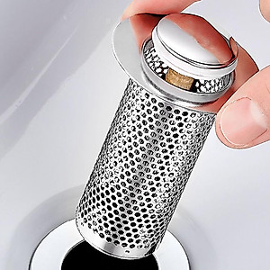 Generic Stainless Steel Floor Drain Filter, 2024 New Bathtub Sink Strainer, up Sink Filter, Rustproof Sink Strainer, Bathroom Sink Strainer for Kitchen,Bathtub and Floor Drain (5 * 3.3cm)