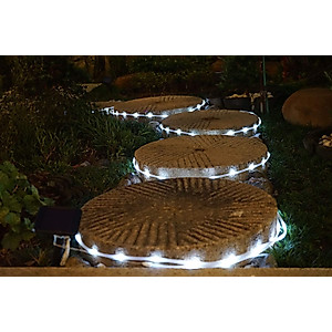 Ntsevsun Solar Rope Lights Outdoor, Waterproof 50 LED Solar String Light, Decoration Light for Outdoor,Garden,Gate,Patio,Yard,Lawn,Home,Wedding,Christmas Party (White) Pack of 2