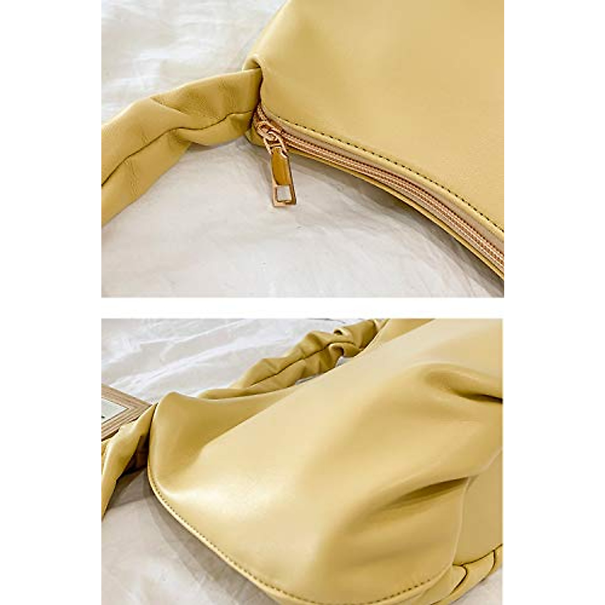 Tote Bag for Women Soft PU Leather Shoulder Bags Fashion Hobo Bags Large Capacity Purse and Handbags (Yellow)