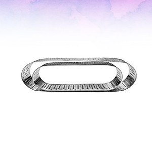 Cabilock Pancake Ring Gummy Rings Baking Rings Baking Rings Mousse Rings Stainless Steel Mini Cookie Cutters Oval Pie Cake Mould Bakery Tools 9.4cm Muffin Rings Cake Rings Oval Ring