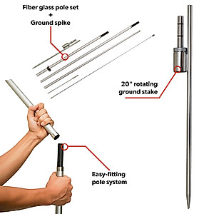 LookOurWay Feather Flag Pole Kit - 12 Feet Tall Advertising Flag Banner with Fiberglass Pole Kit and Rotating Ground Spike for Business Promotion - Smoke Vape Shop Theme - E-Cig Vapor 10M1200070