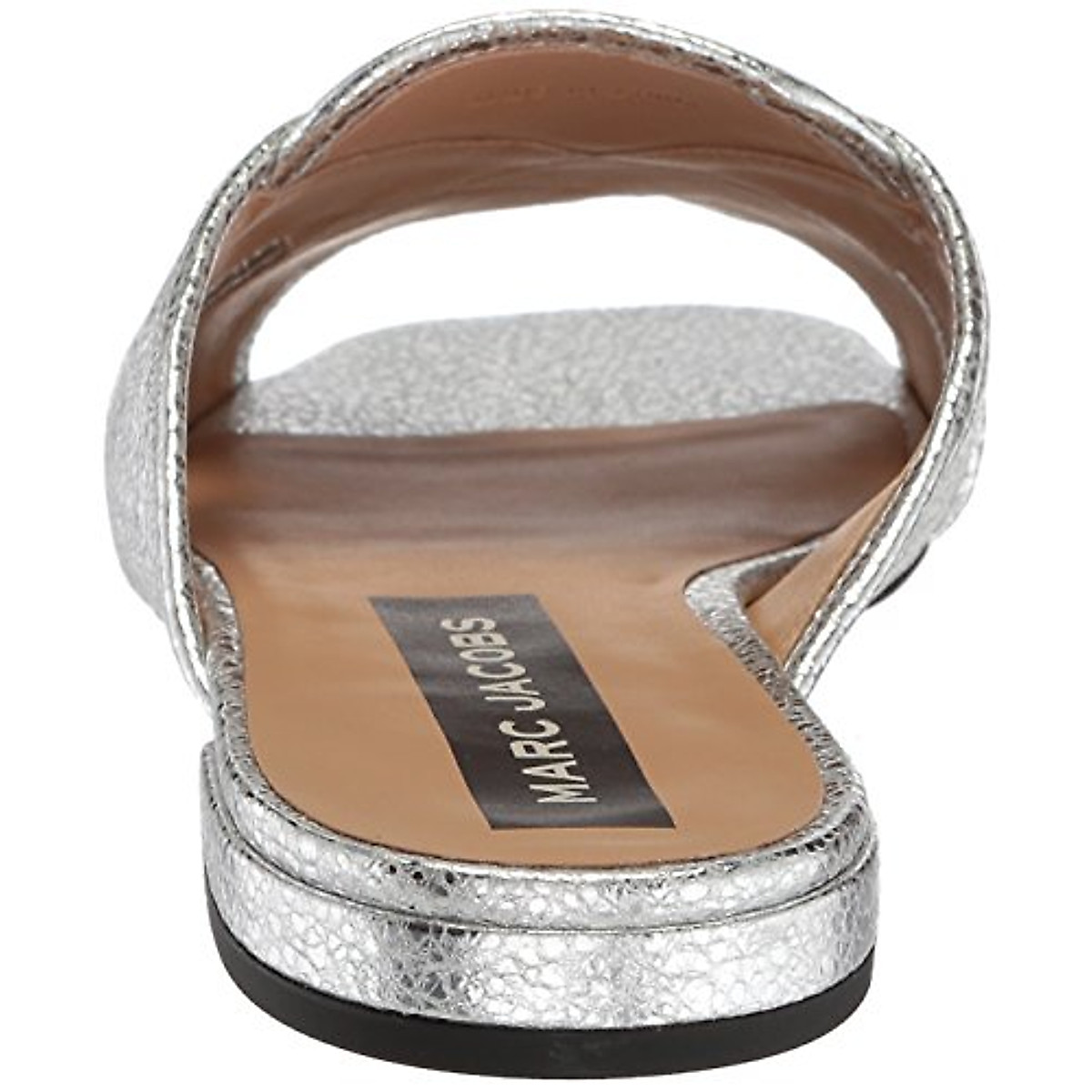 Marc Jacobs Women's AURORA FLAT SANDAL Slide, silver, 36 M EU (6 US)