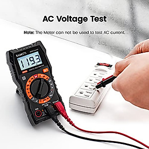 KAIWEETS Digital Multimeter with Case, DC AC Voltmeter, Ohm Volt Amp Test Meter and Continuity Test Diode Voltage Tester for Household Outlet, Automotive Battery Test (Anti-Burn with Double Fuses)