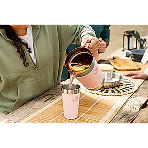 Stanley Adventure Inulsated Stacking Beer Pint Glass, 16oz Stainless Steel Double Wall Rugged Metal Drinking Tumbler (Limestone)