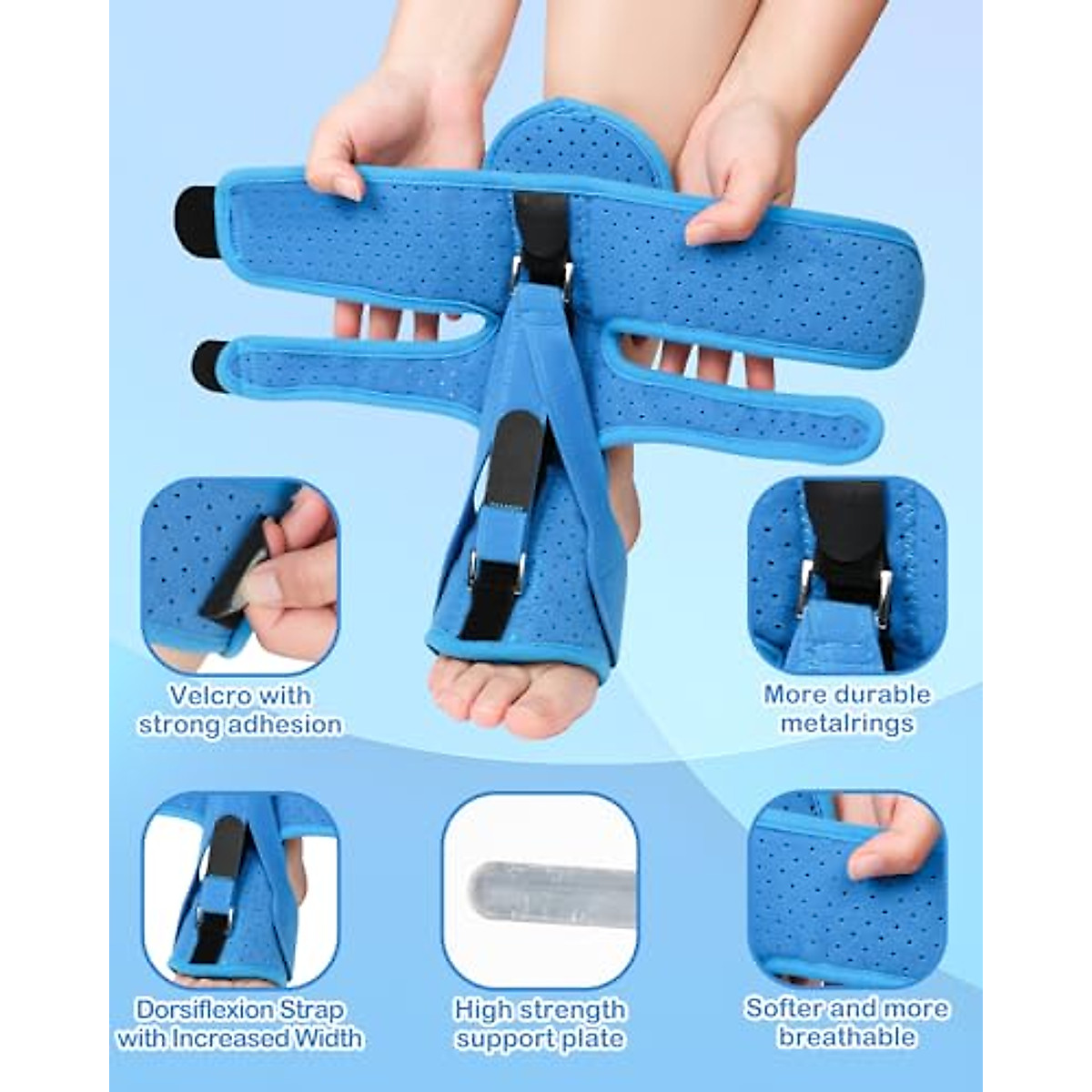 ABSKRYO 2 Pack Plantar Fasciitis Night Splint Sock Relief Plantar Fasciitis Brace with Arch Support