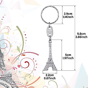 Fumete 80 Pieces Eiffel Tower Keyring Retro French Souvenirs Keychain for Christmas Gifts (Silver)