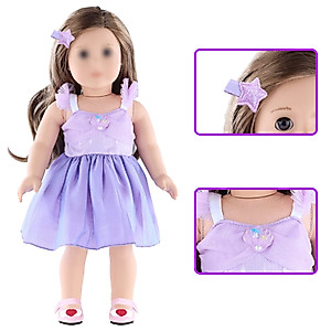 Mskissy American 18 Inch Doll Clothes and Accessories - 2 Mermaid Theme School Daily Dresses for American 18 Inch Girl Doll Including Schoolback，Necklace，Bracelet，Garland，Hairpin，Sunglass etc