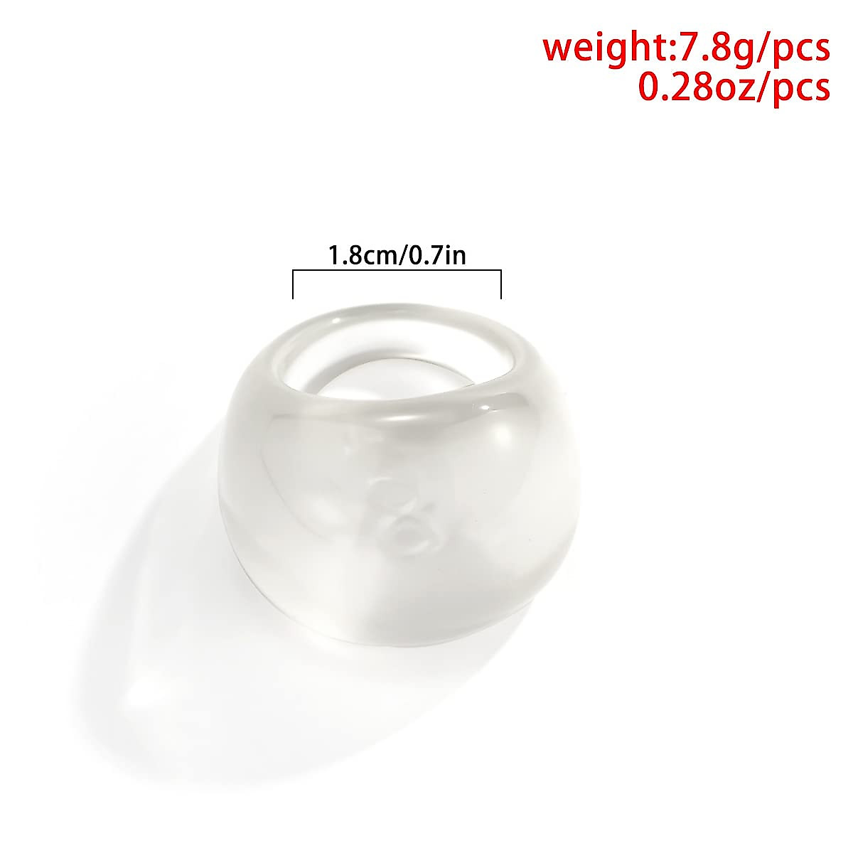 Uarein 2Pcs Multicolor Resin Chunky Rings.Transparent Acrylic Rings Exaggerated Knuckle Finger Rings Charm Geometric Jewelry Gifts for Women (Blue&Transparent)