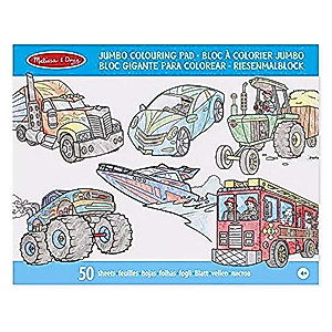 Melissa & Doug Jumbo Colouring Book Vehicles | Activity Pad | Coloring Book | 3+ | Gift for Boy or Girl