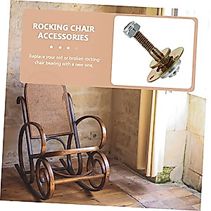 Healeved 4pcs Rocking Chair Bearing Furniture Screws Gaming Chair Accessories Rocker Glider Gaming Chair Bolts Glider Rocker Parts Lawn Chair Screws Rocking Chair Accessories Iron Hardware
